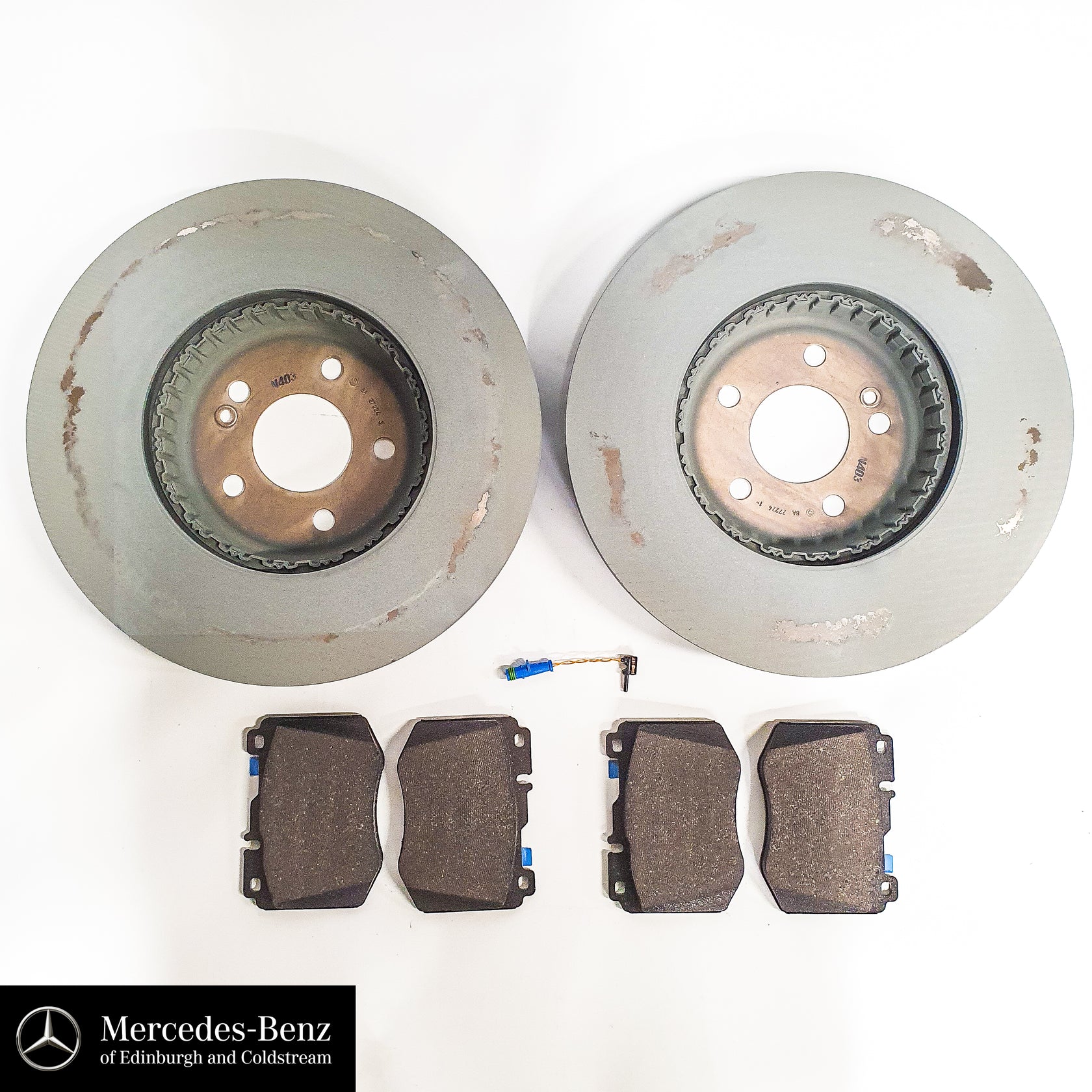 Genuine Mercedes-Benz Front Brake Discs, Pads & Wear Sensor E Class 21 ...