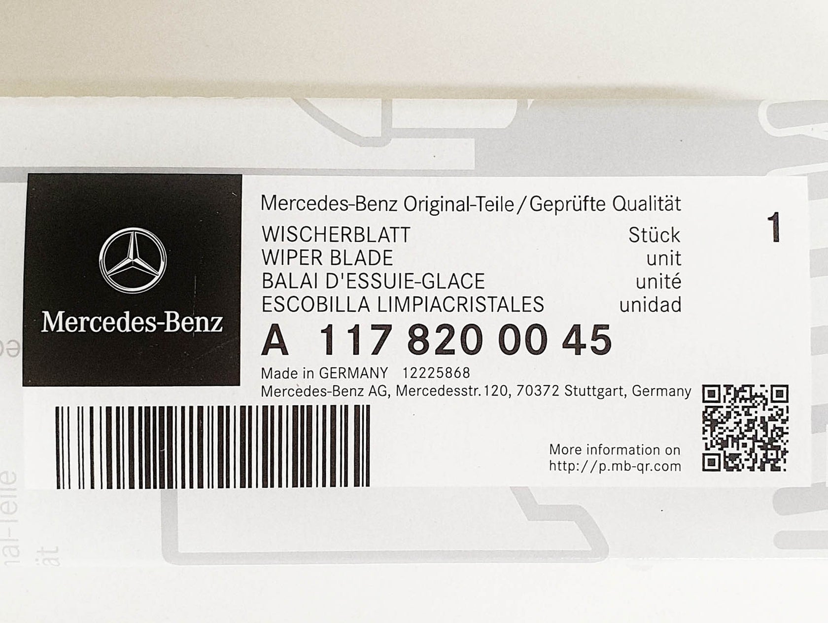 Genuine Mercedes-Benz CLA, GLC Rear Wiper Blade X117 and W253 models ...