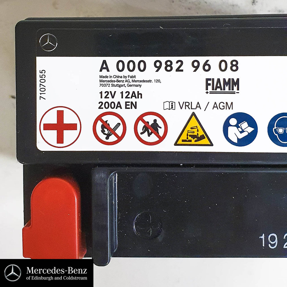 Genuine Mercedes-Benz Auxiliary Battery, Electrical System Battery 12V ...