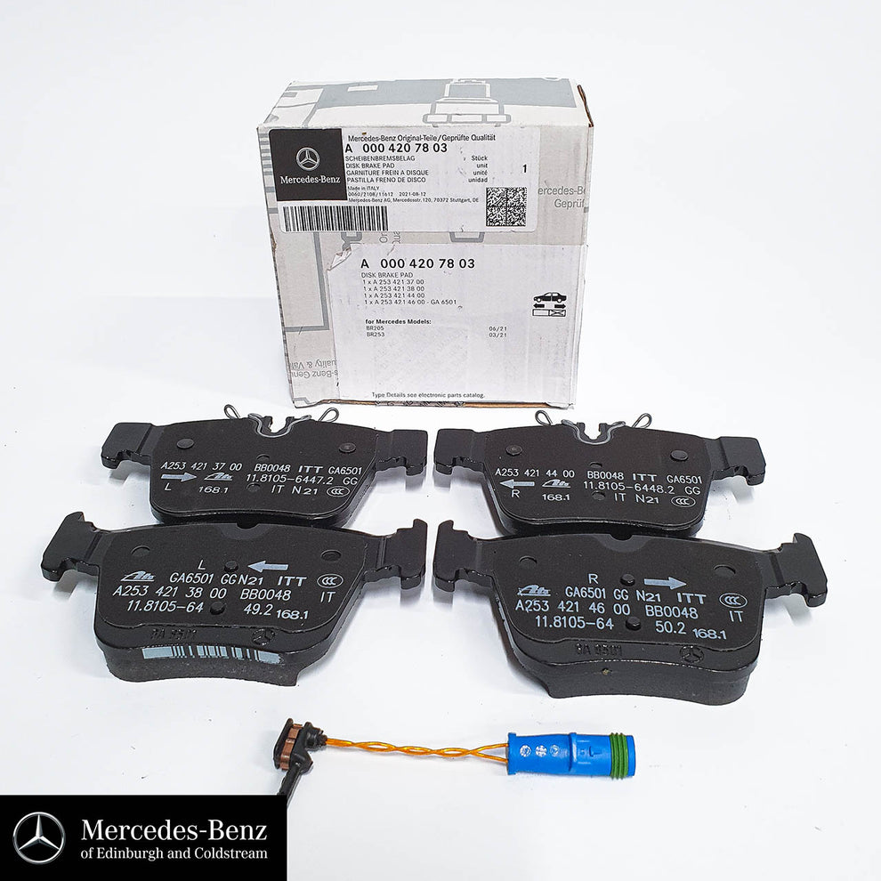 Genuine Mercedes-Benz brake pads & wear sensor - REAR - C Class, GLC ...